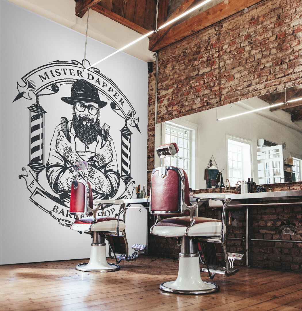 3D Cool Barber K1957 Hair Cut Barber Shop Wallpaper Mural Self-adhesive ...
