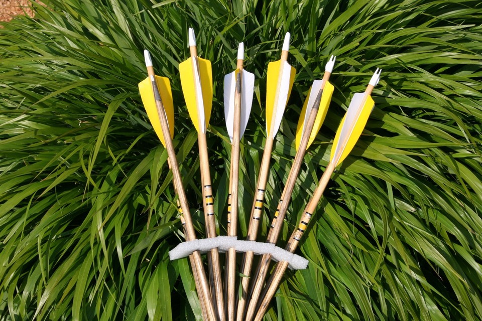 Premium Wood Arrows, Spined and Weight Matched. Dozen Packs | eBay