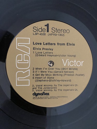 ELVIS PRESLEY, "LOVE LETTERS FROM ELVIS" 1976 Tan No Cover This Is ...
