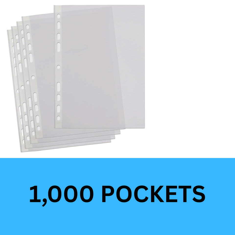 A4 Heavy Duty Clear Plastic Wallets Punched Pockets 11-Hole Poly ...