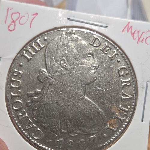 1807 Mexico 8 Reales Silver Coin Colonial Milled Bust-Type Charles IV ...
