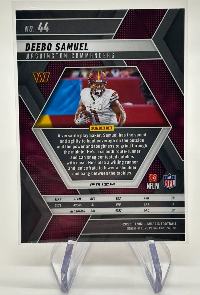 2025 Panini Mosaic Deebo Samuel Red Mosaic #44 Washington Commanders | eBay