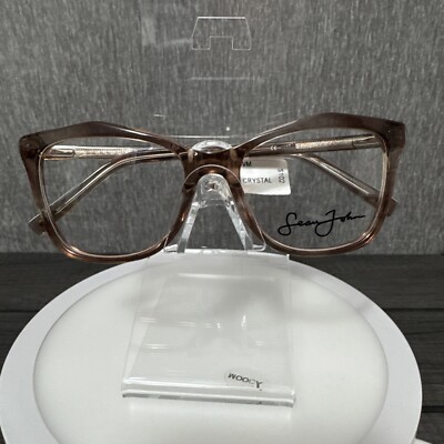 Sean John SJLO 6002 210 Brown Smoke Crystal Eyeglass Frames 54 18 145 ...