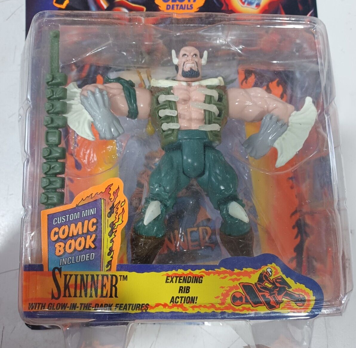 Vintage 1995 Toy Biz Marvel Comics Ghost Rider Skinner Glow in the Dark ...