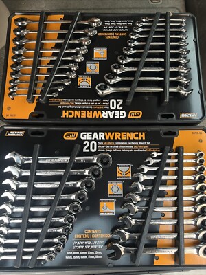 GearWrench Ratcheting Combination Wrench Set, 20-Pc., SAE and Metric ...