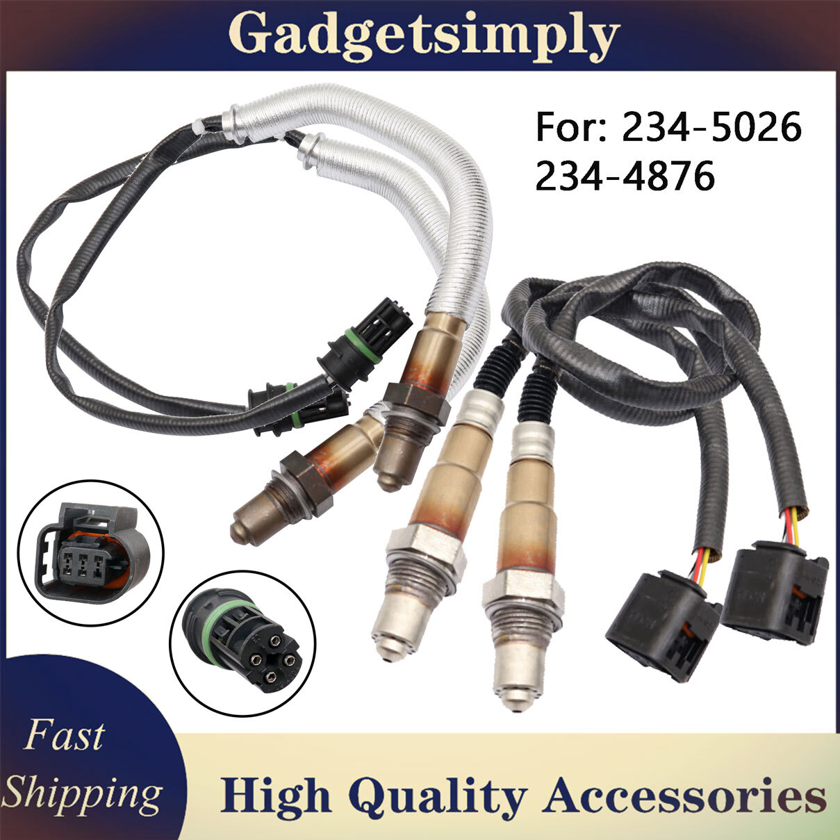 4x Oxygen O2 Sensor 1 & 2 Fits 2009-2015 BMW 750li 4.4L Upstream ...