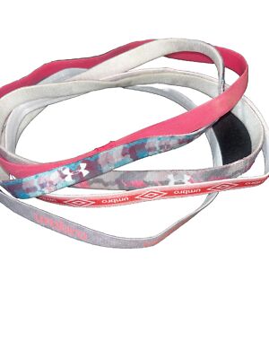 Under Armour Umbro headband Lot 5 Pc. Pink Purple Blue Sweat bands hair ...