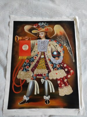 Harquebusier Archangel, Cuzco School, Original oil painting, Hand ...