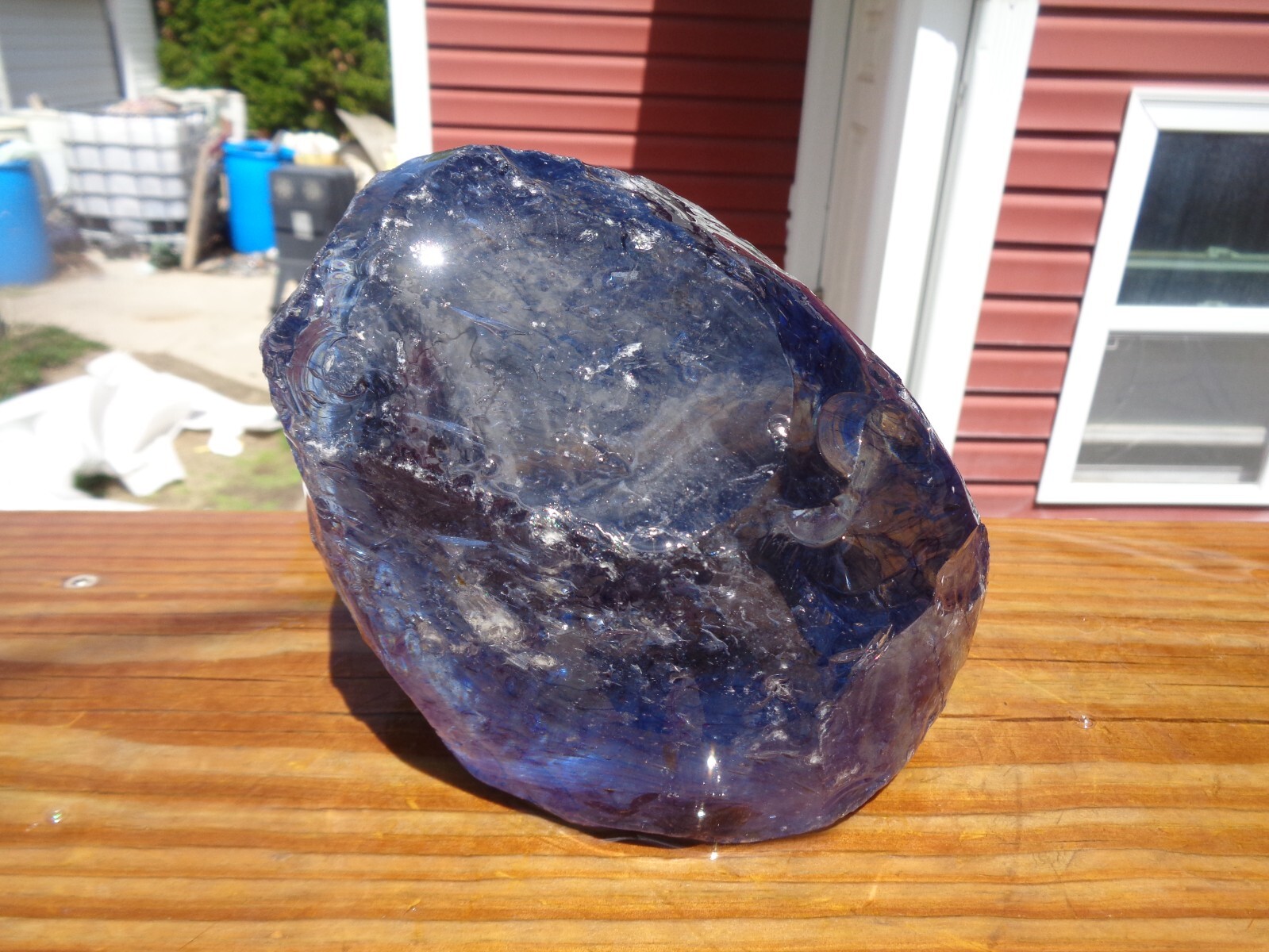 Glass Rock Slag Pretty Clear Sapphire Blue 6.4 lbs MM31 Rocks Landscape ...