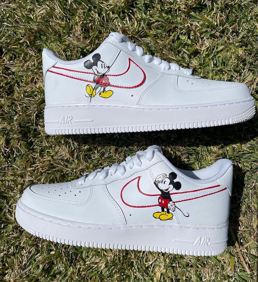 Custom Mickey Nike Air Force 1 White, Custom Disney Air Force 1 ...