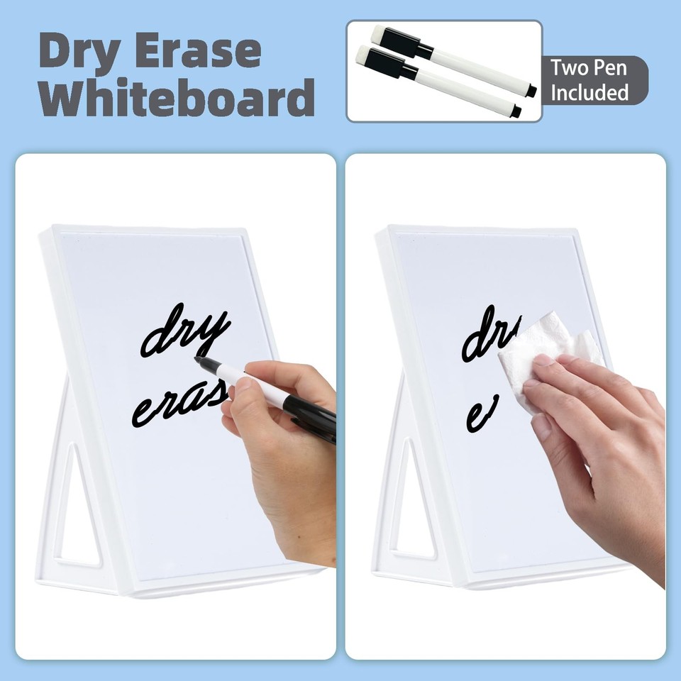 Dry Erase Board, Small Whiteboard with Stand, A4 Size 11.7 x 8.3 Inches ...
