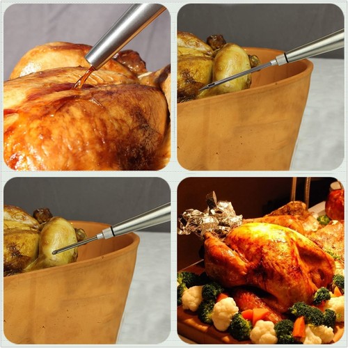 Stainless Steel Turkey Baster Commercial Quality Rubber Bulb Including ...