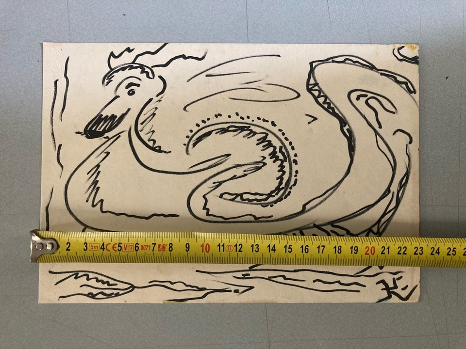 Very Pretty Ink On Paper 1950 Jeanne Kosnick Kloss Art Raw Antique Duck ...