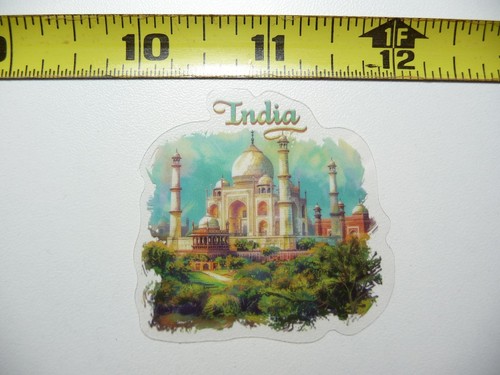 TAJ MAHAL TEMPLE INDIA STICKER DECAL TRAVEL VIEW SITE COLORFUL VISIT ...