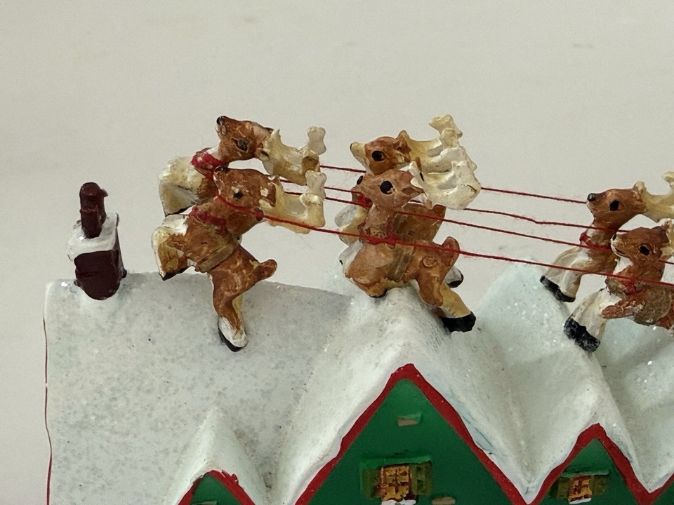 VTG Musical Miracle On 34th Street Santa Sled Reindeer Float Figurine ...
