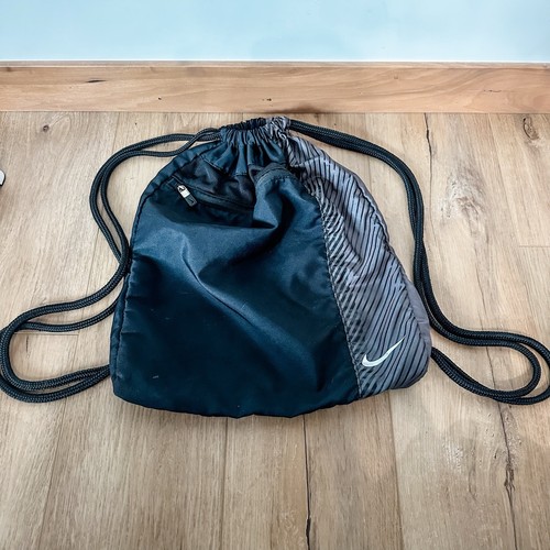 Nike Drawstring Polyester Gym Sack Pack Back Pack Bag Y2K Black Gray | eBay