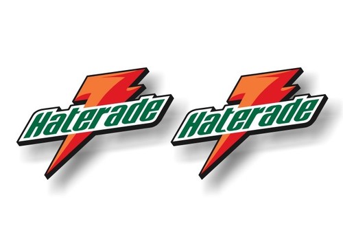 (2) HATERADE 5" Vinyl Stickers JDM Car Window Drift Gatorade Tuner ...