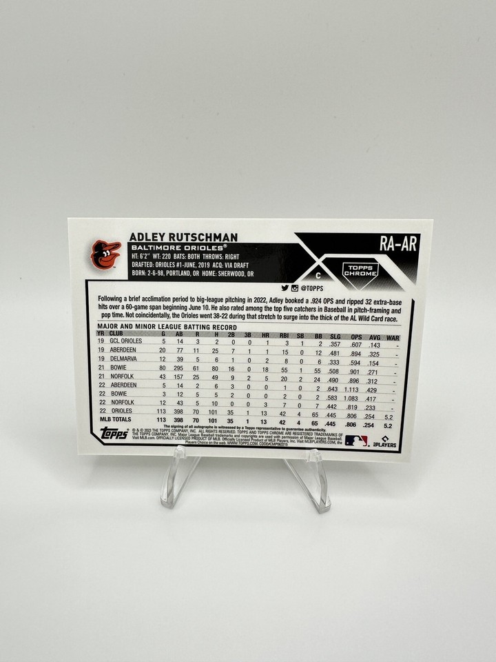 2023 Topps Chrome Adley Rutschman RC Gold Wave Refractor /50 On Card ...