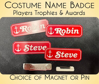 Steve & Robin name badges Sooops Ahoy Halloween COSTUME PROP Cosplay ...