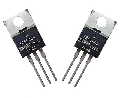 2 pieces, IRF 540N N-Channel MOSFET, 33A 100V TO-220F IRF540N, IRF540 ...