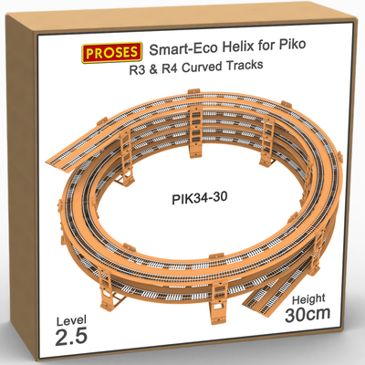 PİK34-30 0 - 2.5 5 level Helix for Piko tracks R3/R4 4 Track Spiral for ...