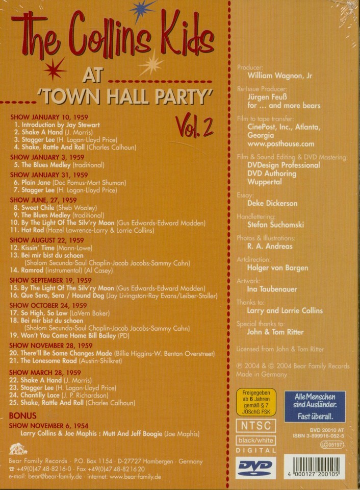The Collins Kids - The Collins Kids - At Town Hall Party Vol.2 (DVD ...