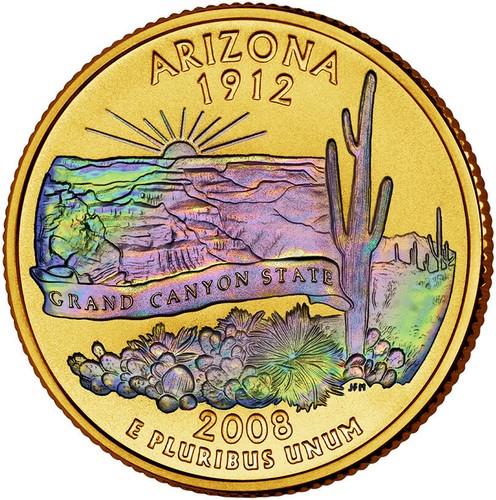 2008 Arizona Quarter 24 Karat Gold layered with Hologram Detail | eBay