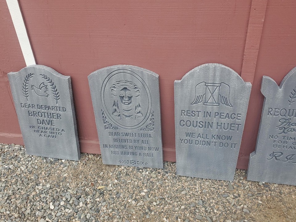 Set of 6 Haunted Mansion Shaped Tombstones / Headstones DIY Blank Foam ...