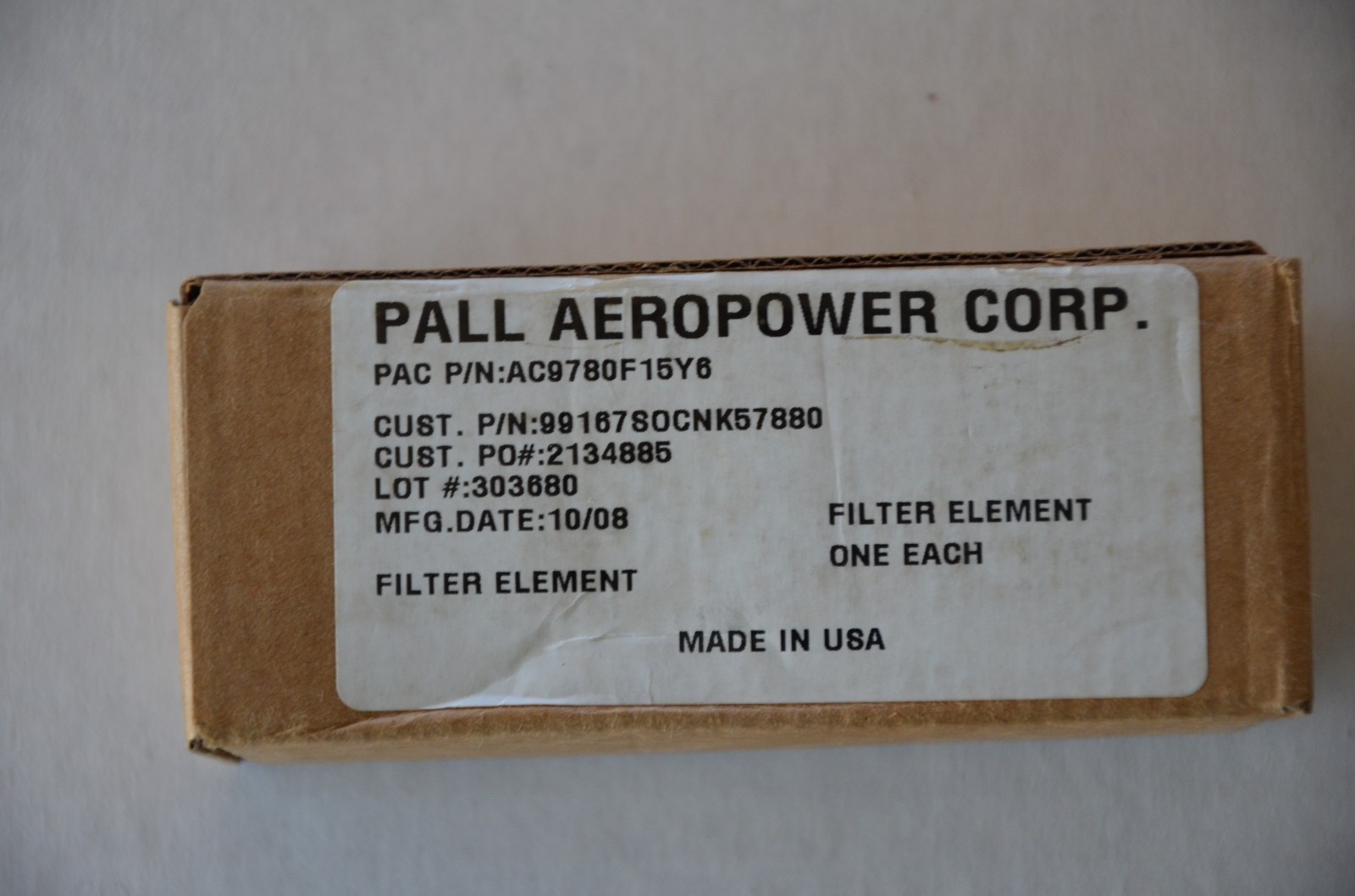 Pall Aeropower Filter Element p/n AC9780F15Y6 CP/N 99167SOCNK57880 | eBay