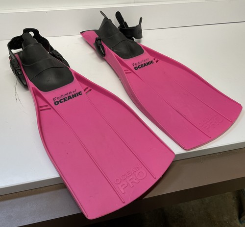 Pink Forman Oceanic Ocean Pro Scuba Diving Flippers Fin Adjustable | eBay