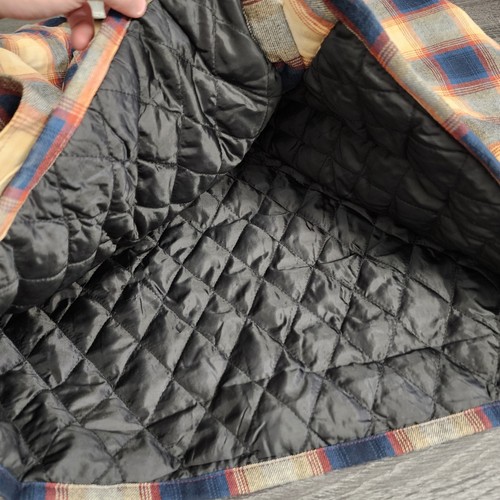 Wrangler Plaid Shirt Jacket Mens Large Quilted Lined Hooded Shacket ...