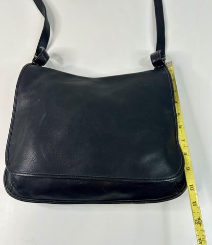 Vintage Coach 9134 Slim Hippie Flap Crossbody Saddle Bag Black Leather ...
