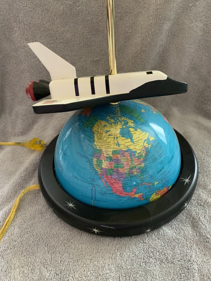 NASA Space Shuttle on Earth Half Globe Table Desk Lamp Night Light Boys ...