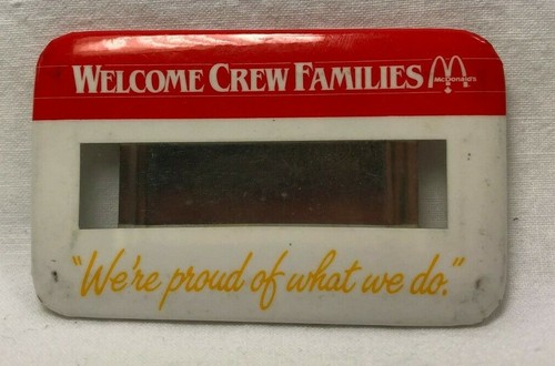 McDonalds WELCOME CREW FAMILIES Pinback Button 1980s Retro Staff Pin ...