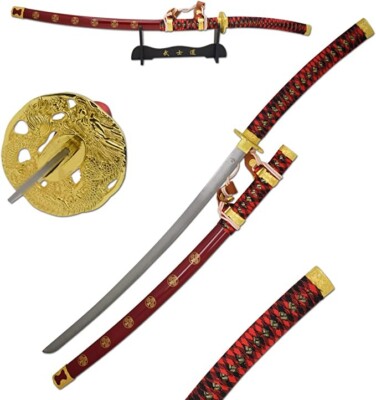 Two Tone Red Tactical Tachi Sword Japanese Katana with Stand | eBay