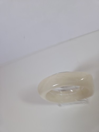 Vintage Translucent Asymmetrical Lucite White Swirl Squared Bangle ...