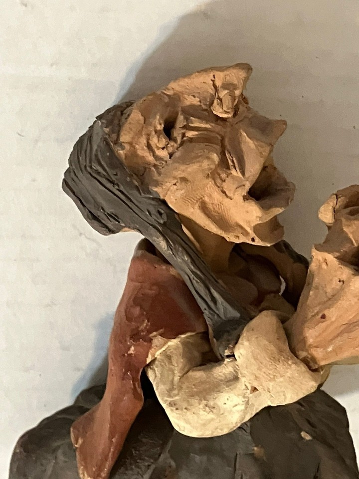 OOAK Hand Sculpted Clay Grotesque Woman and Man,Praying Figurines | eBay