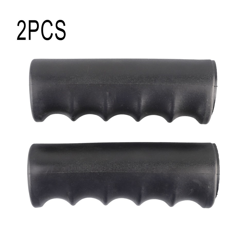 2 PCS Handle Cover Black Plastic Symmetrical Finger Prints High Quality ...