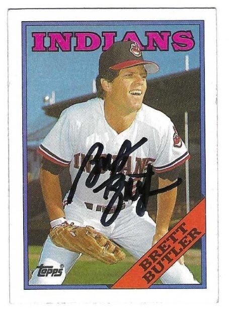 Signed Brett Butler Cleveland Indians 1988 Topps Autographed Card #479 ...
