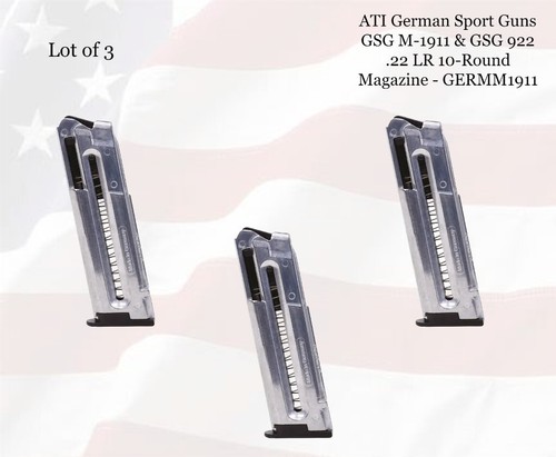 LOT of (3) ATI German Sport Guns GSG M-1911/GSG922 .22LR 10rd Magazine ...