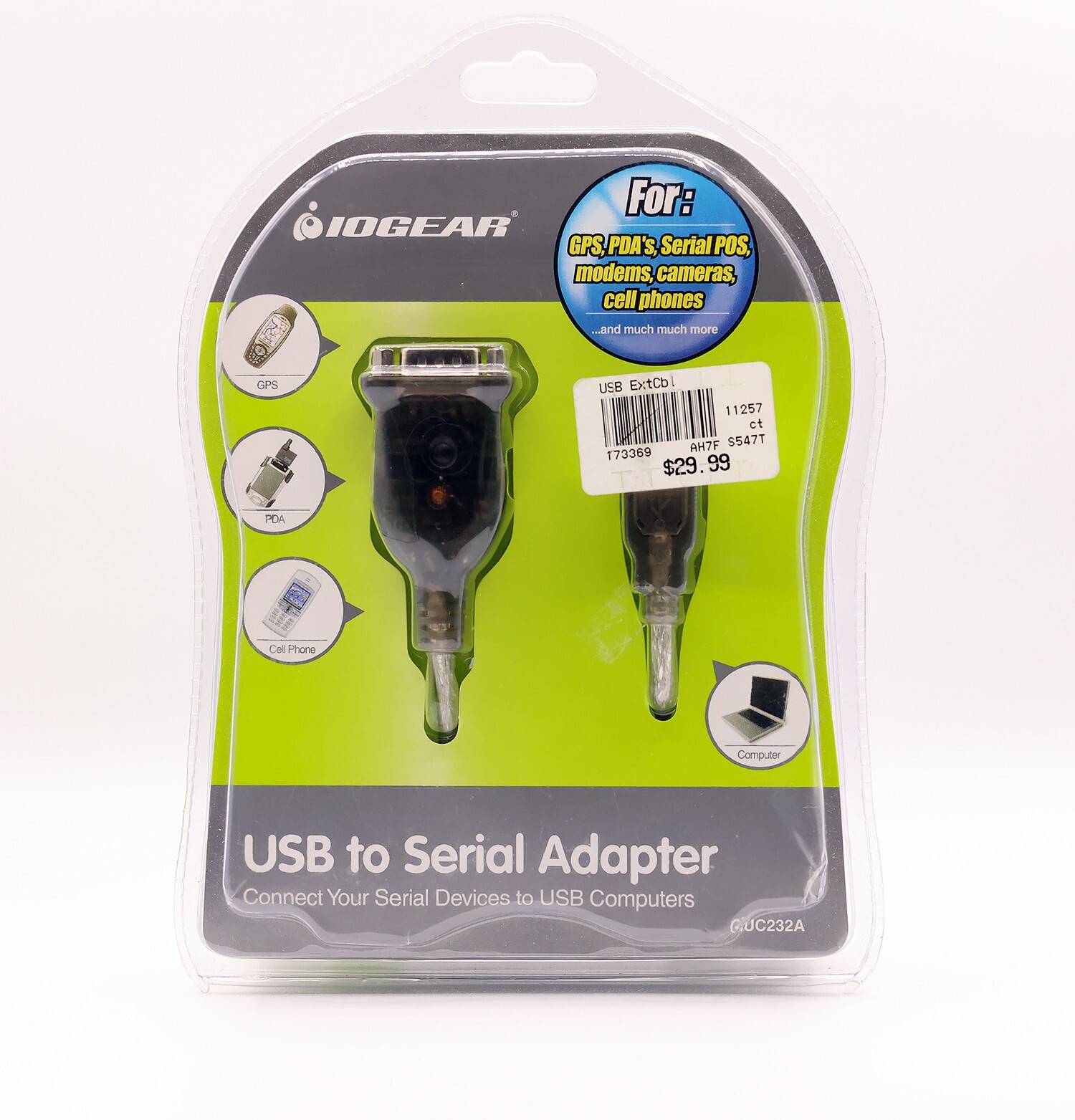 Iogear Guc232a Usb To Serial Rs-232 Converter Cable 16 Pc Or Mac - for ...