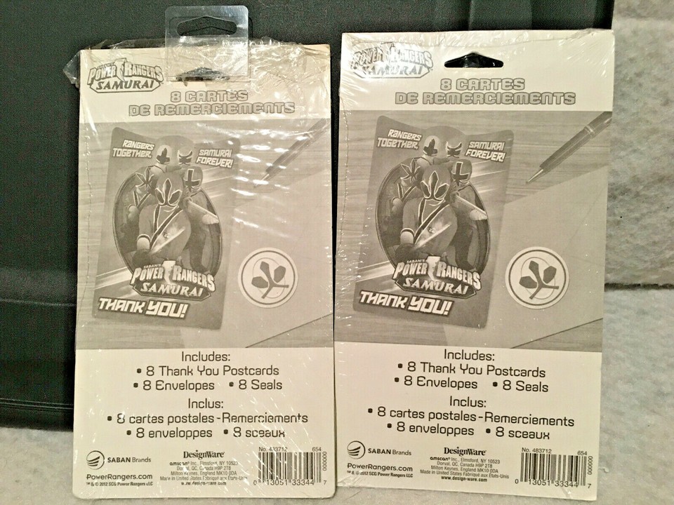 New Power Rangers Samurai Thank You Cards Set of 2 ~16 total cards | eBay