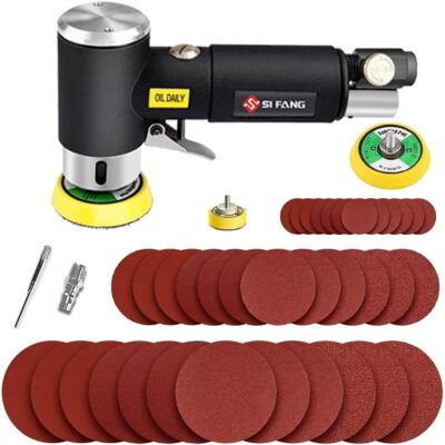 Mini Air Sander 1/2/3 Inch Small Orbital Sander for Auto Body Work, Mi ...