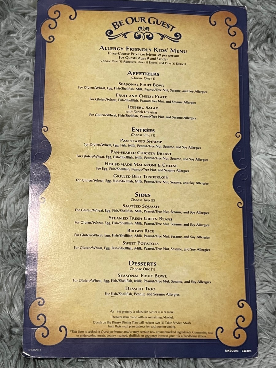 Magic Kingdom Dining Menus
