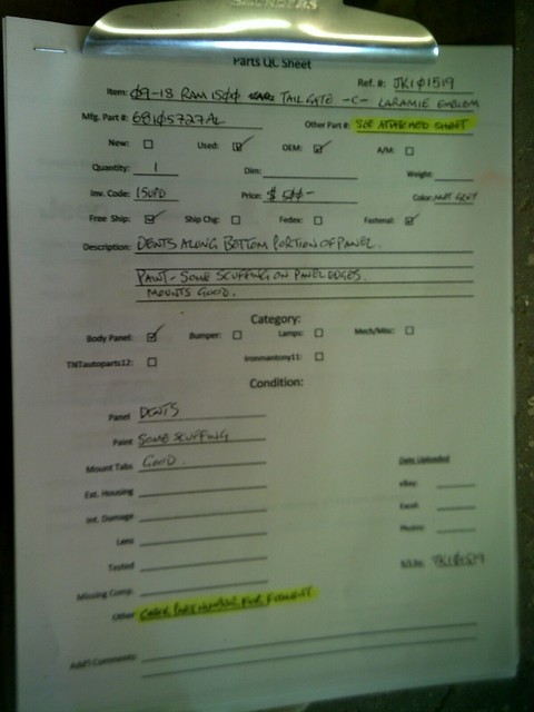 2009-2018 Dodge RAM 1500 2500 3500 Tail Gate Tailgate OEM 68105727AL ...