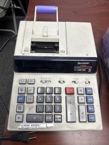 Sharp EL-2615G 2 Color Ribbon Print GT function 12 Digit Electric ...