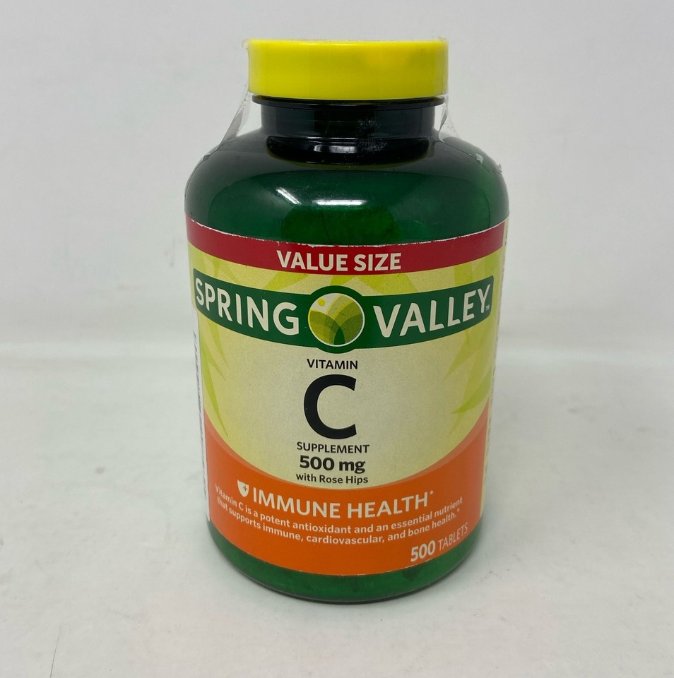 Spring Valley Vitamin C 500mg with Rose Hips - Value Size 500 Tablets ...