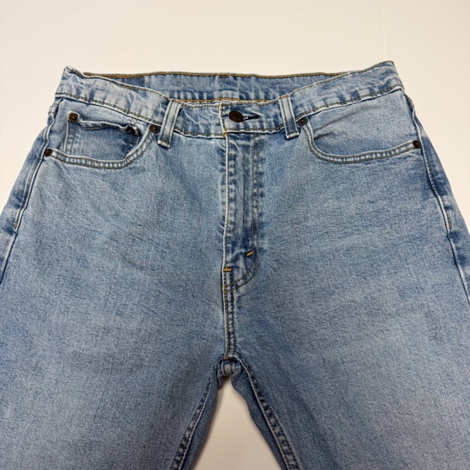 Levi's Men's Jeans 505 Light Wash Denim Zipper Fly Straight Leg Red Tab ...