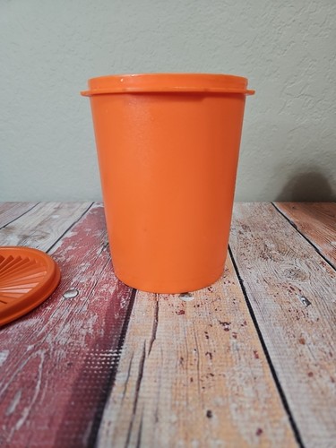 Tupperware Orange Canister Vintage 811-14 Lid See Pictures, W Extra Lid ...