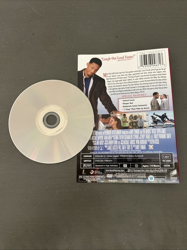 Hitch ~ DVD 2005 Fullscreen ~ Will Smith | Eva Mendes Disc & Cover Only ...